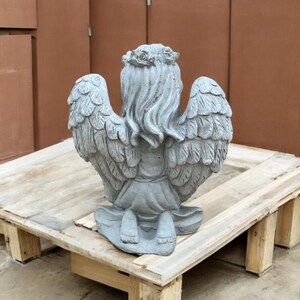 Cement Angel Sculpture Praying Girl With Wings Statue Concrete Angel ...