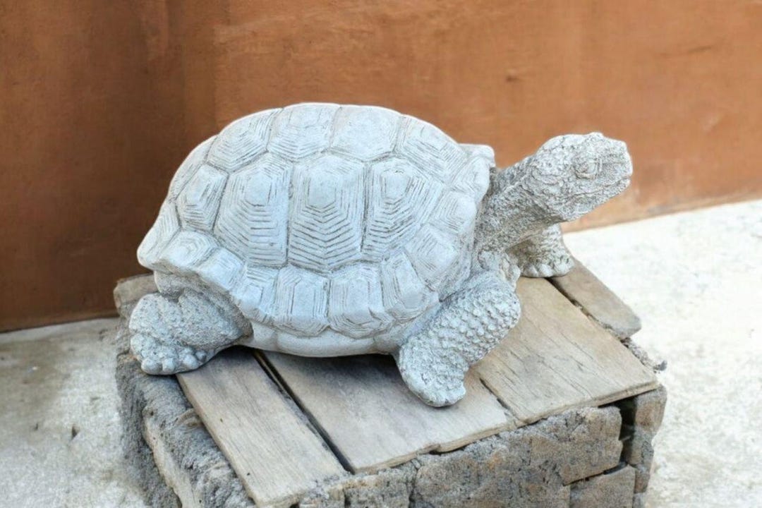Realistic Turtle Sculpture Animal Garden Decor Cement Turtle Ornament ...