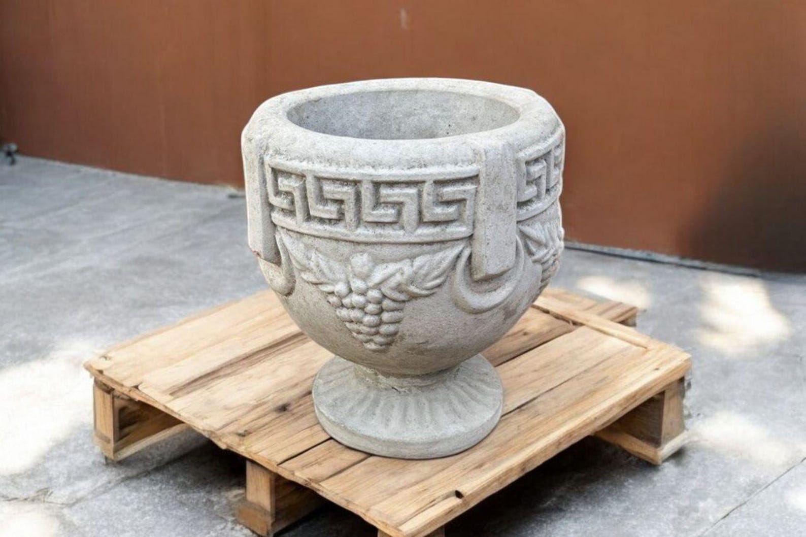 Concrete Urn Flower Pot Ancient Greek Plant Pot Small Planter Stone Urn ...
