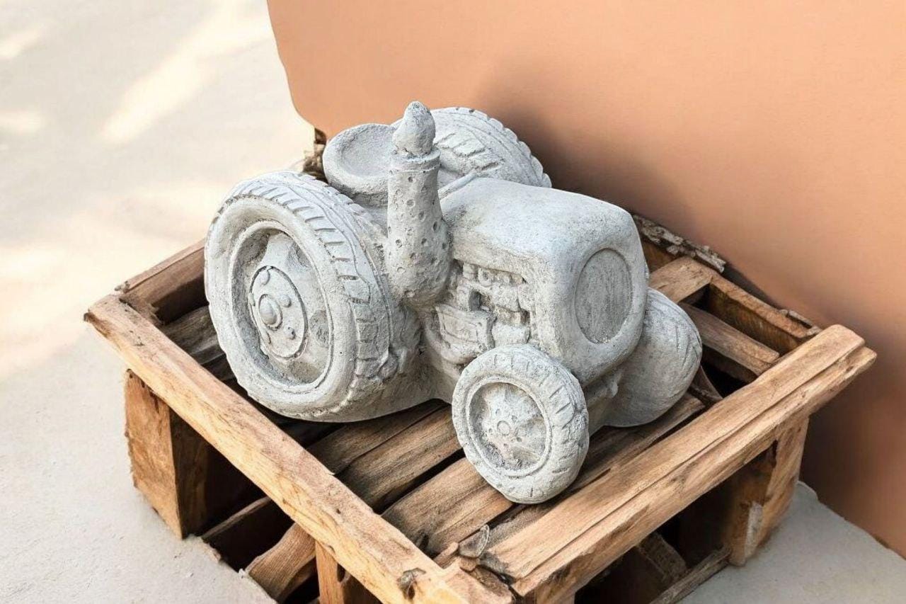 Lawn Tractor Figure Garden Farm Car Statue Backyard Tractor Idea ...