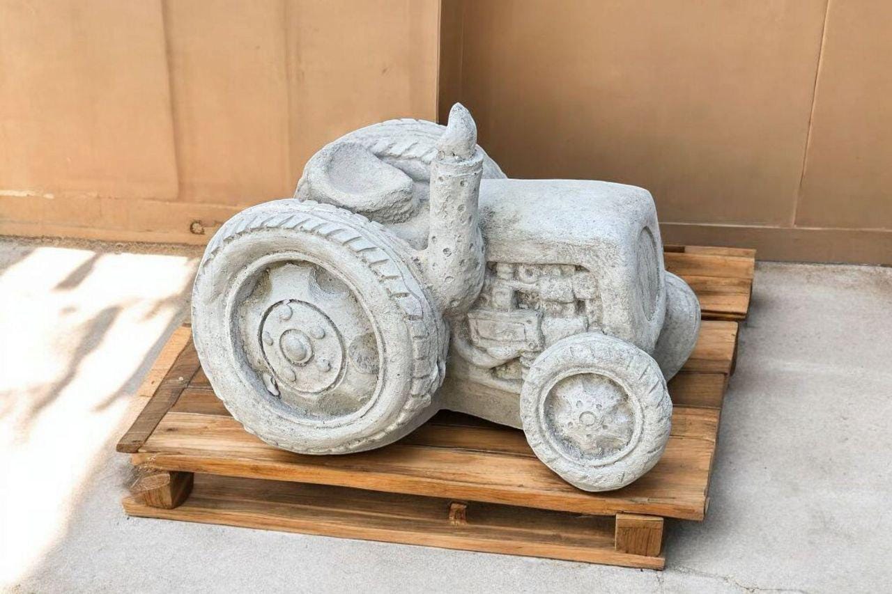 Lawn Tractor Figure Garden Farm Car Statue Backyard Tractor Idea ...
