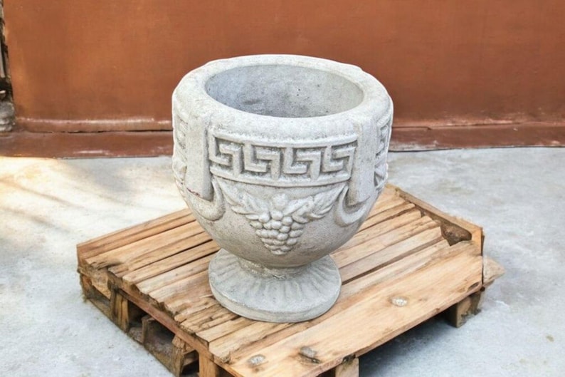 Concrete Urn Flower Pot Ancient Greek Plant Pot Small Planter Stone Urn ...