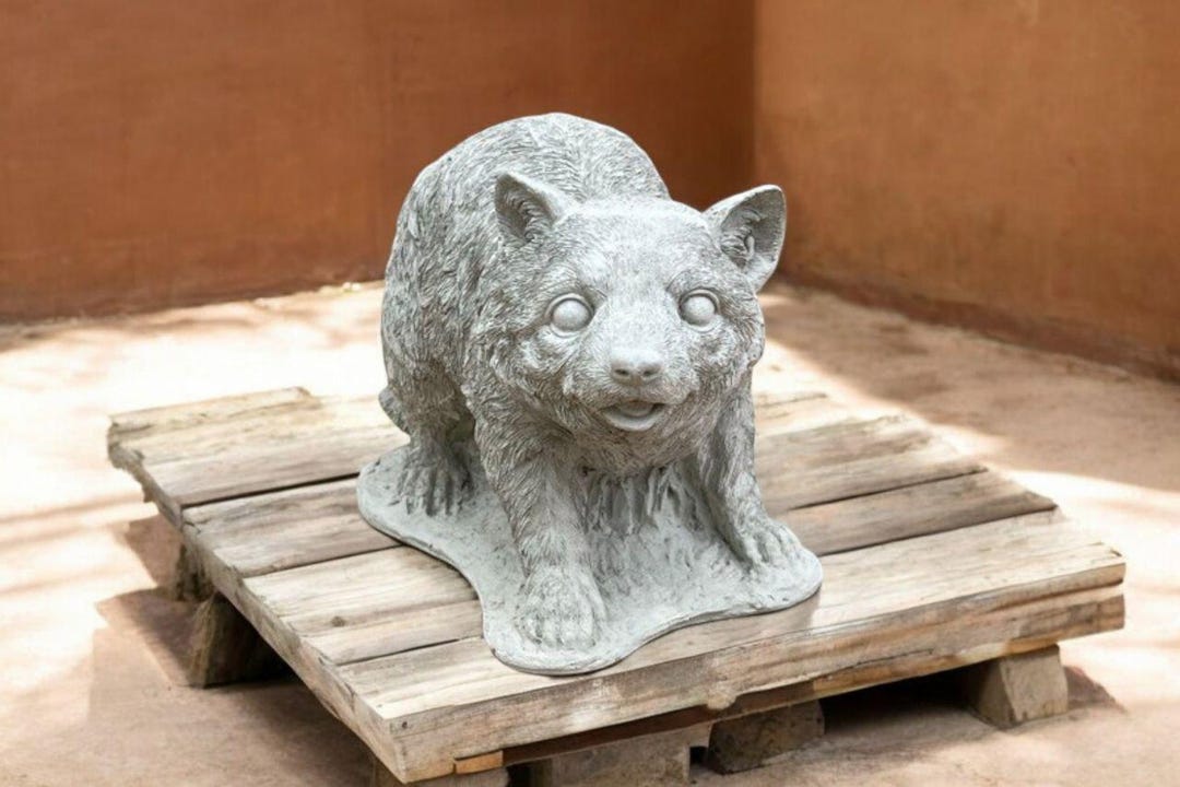 Yard Raccoon Decoration Wild Animal Home Statue Forest Animal Beton ...
