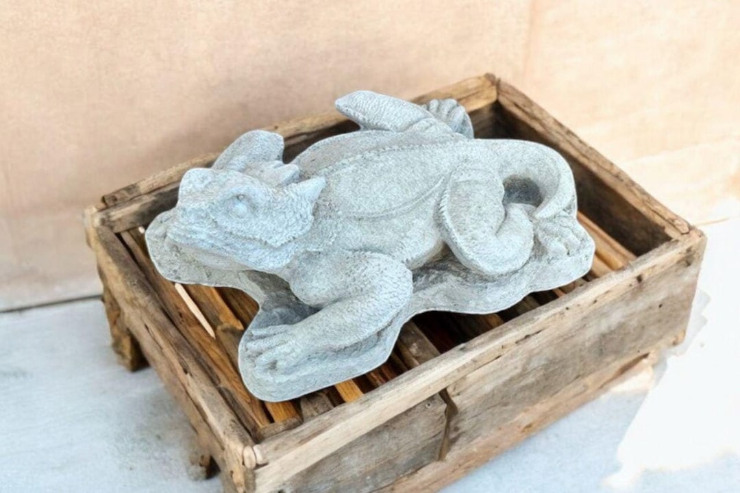 Concrete Lizard Statue Detailed Lizard Figure Animal Garden Ornament ...