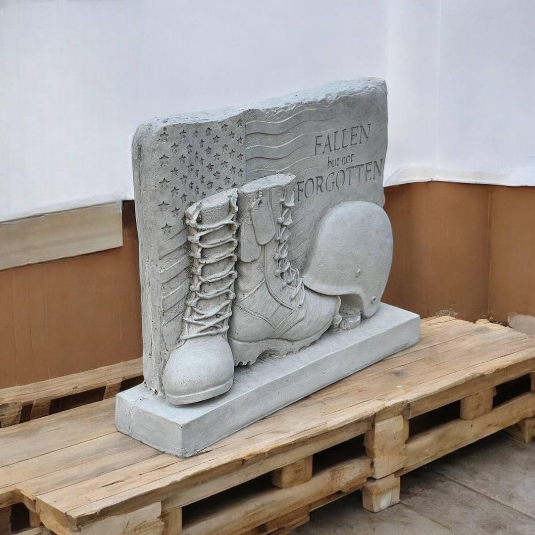 Stone Soldier Memorial Rock Concrete Statue Memorial Ornament Fallen ...