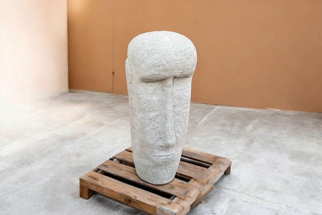 Easter Island Sculpture Stone Moai Head Rock Statue Concrete Easter ...