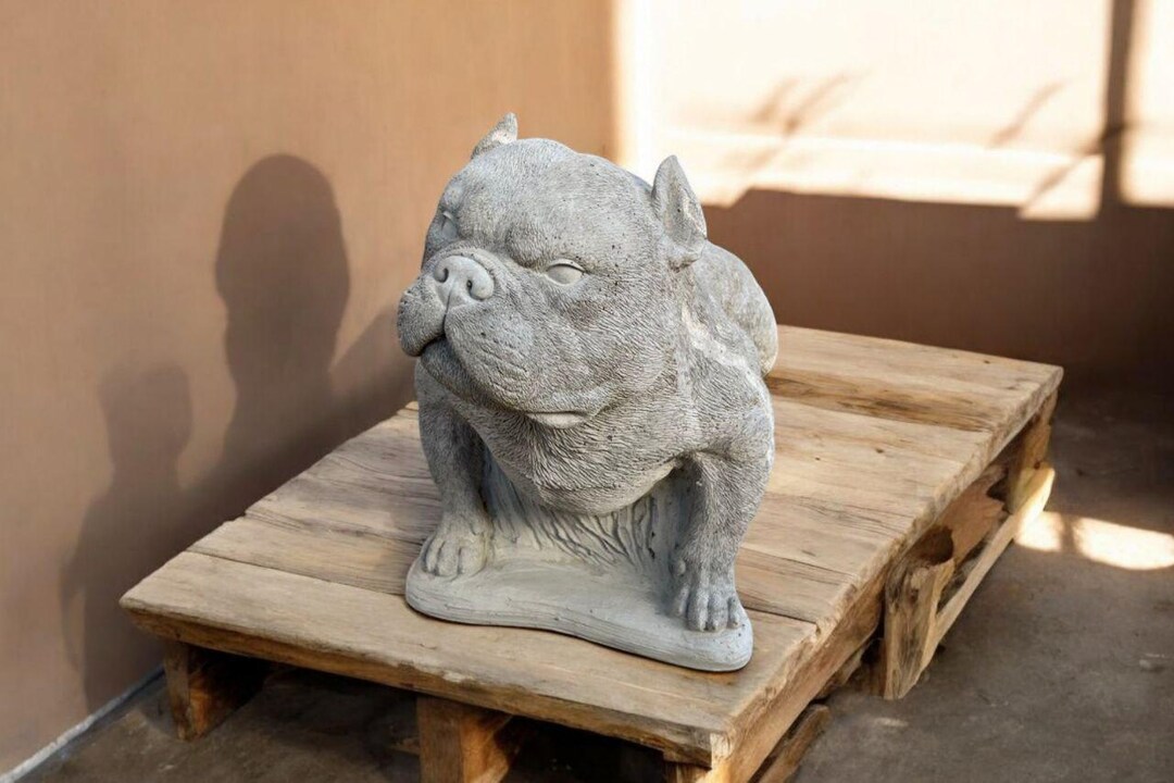 Massive Bulldog Figurine Stone Dog Statue Bulldog Home Decor Realistic ...