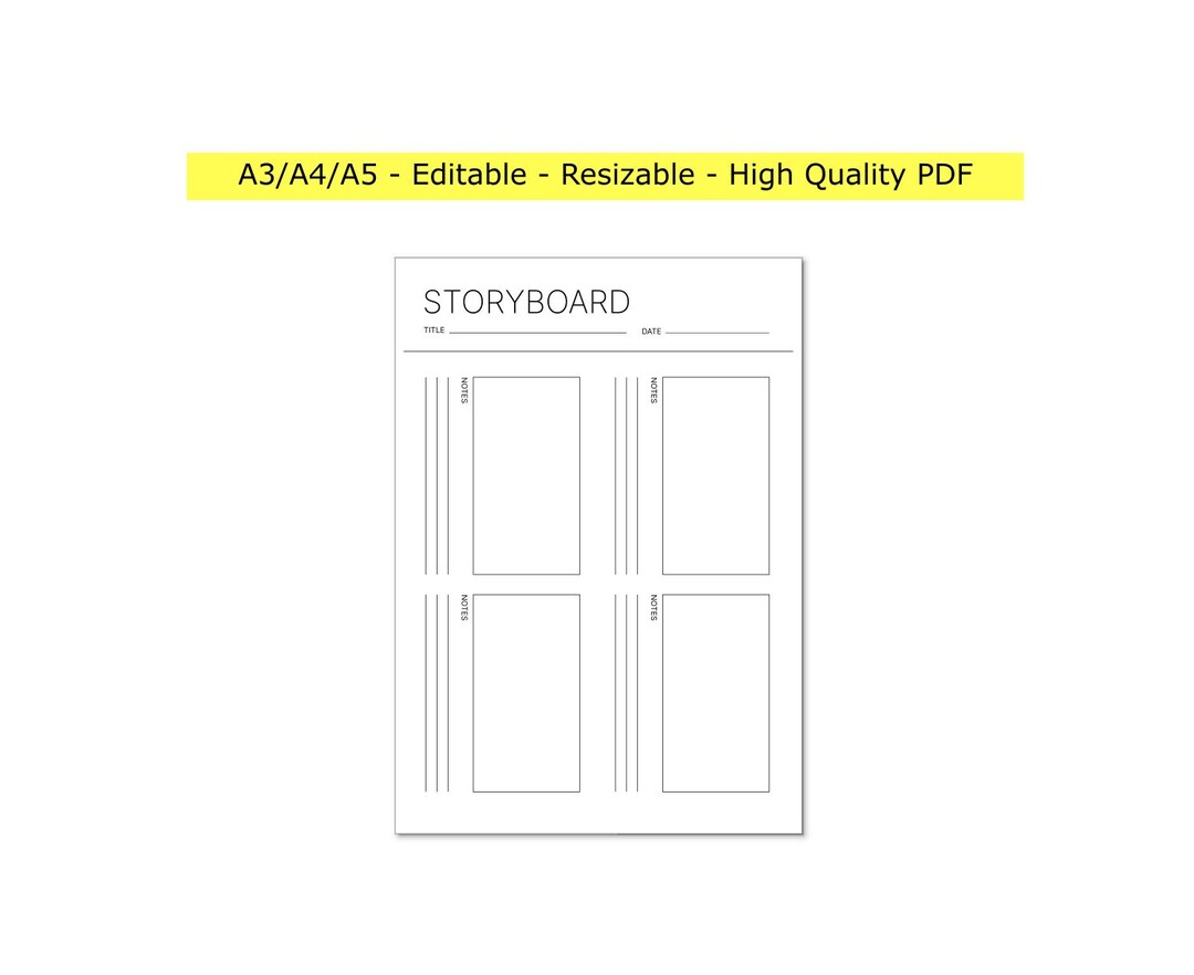 Storyboard Template PRINTABLE Storyboard Page Creative Planning Tool ...