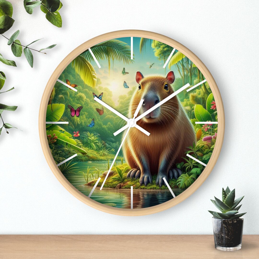 Capybara Wall Clock, Cute Animal Design, Unique Home Decor, Wildlife ...