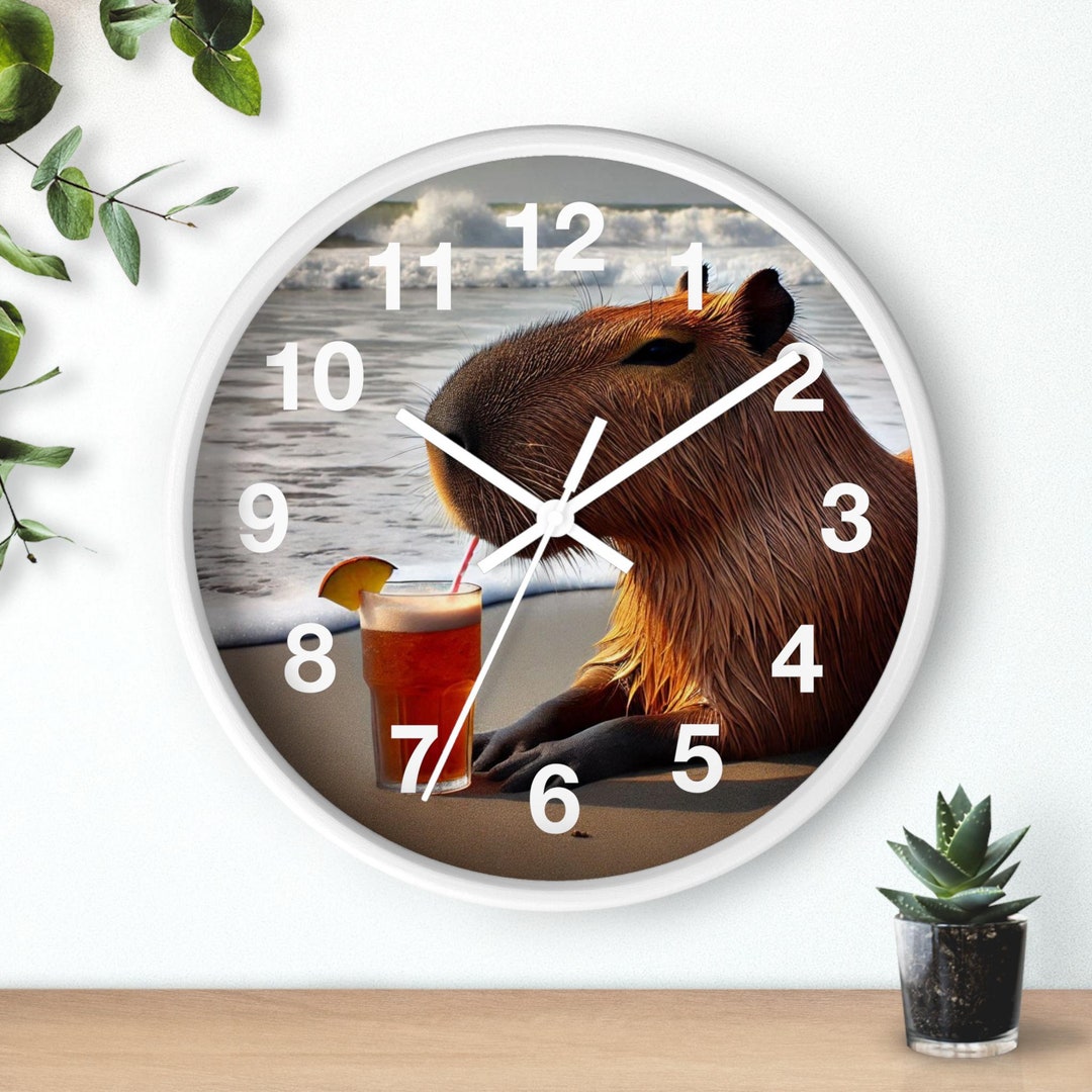 Capybara Wall Clock, Birthday Wedding Gift, Newlyweds Housewarming ...