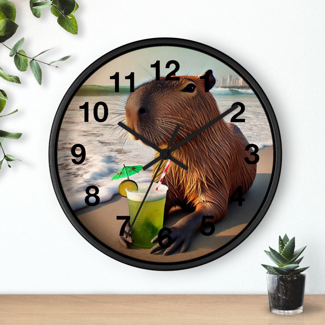 Capybara Wall Clock, Birthday Gift, Silent Capybara Clock, Modern ...