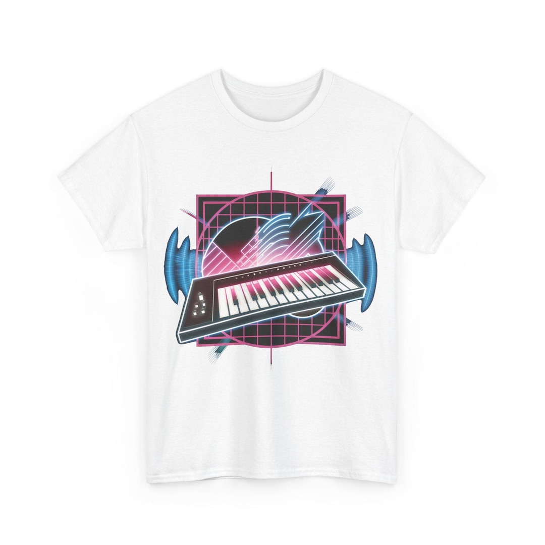 80s Synthwave T-shirt - Neon Grid Design, Retro Neon Grid Tee, Vintage ...