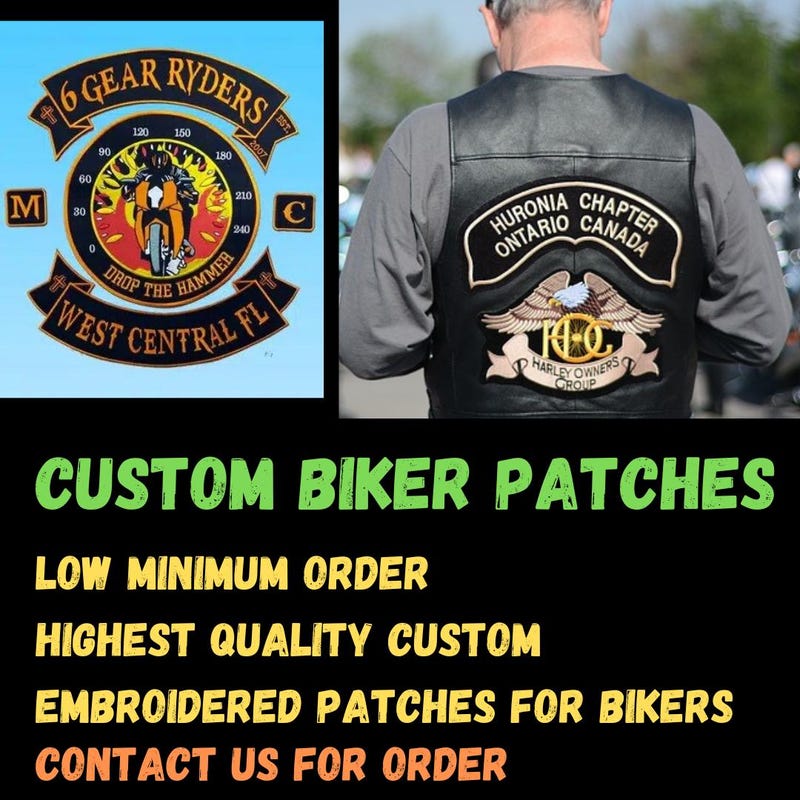 Custom Embroidered Biker Patches - Etsy