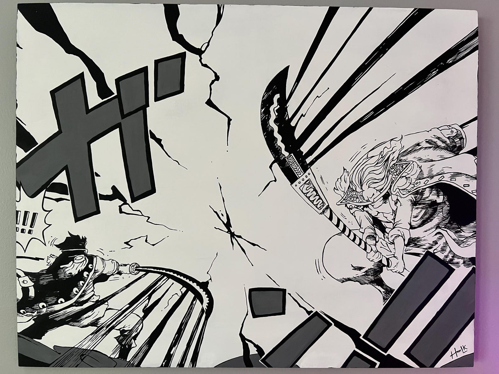 Roger VS Whitebeard! Manga Panel 11" X 14", Acrylic on Wood - Etsy