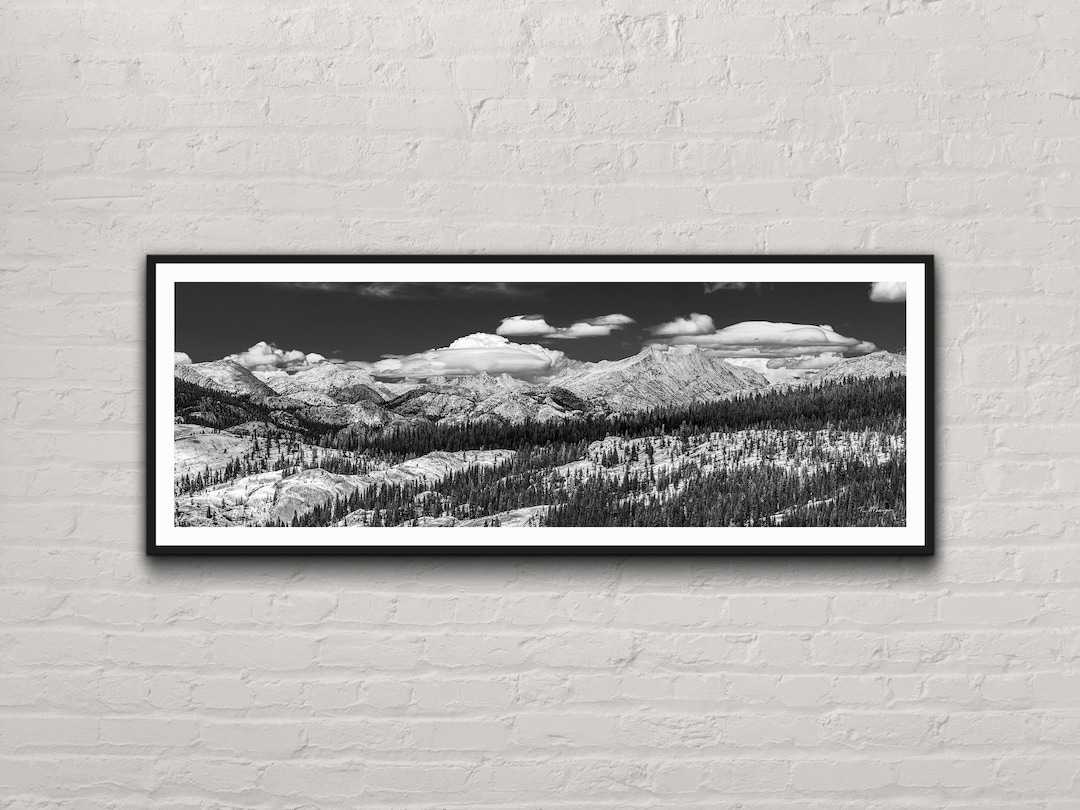 Yosemite High Country Panorama Print: Sierra Nevada Black & White ...