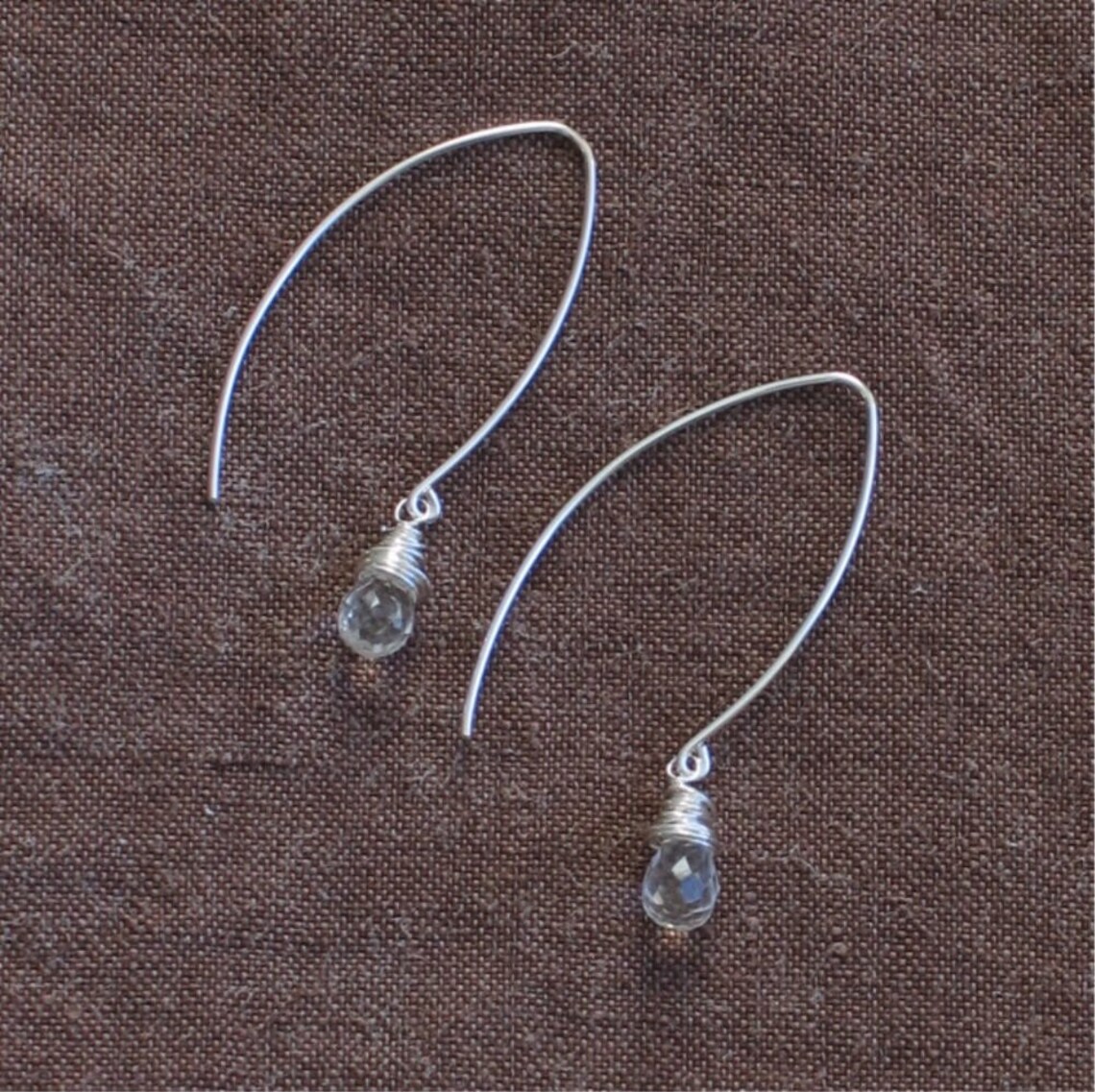 Clear Quartz Crystal Dangle Earrings Wire Wrapped Winter Dawn - Etsy