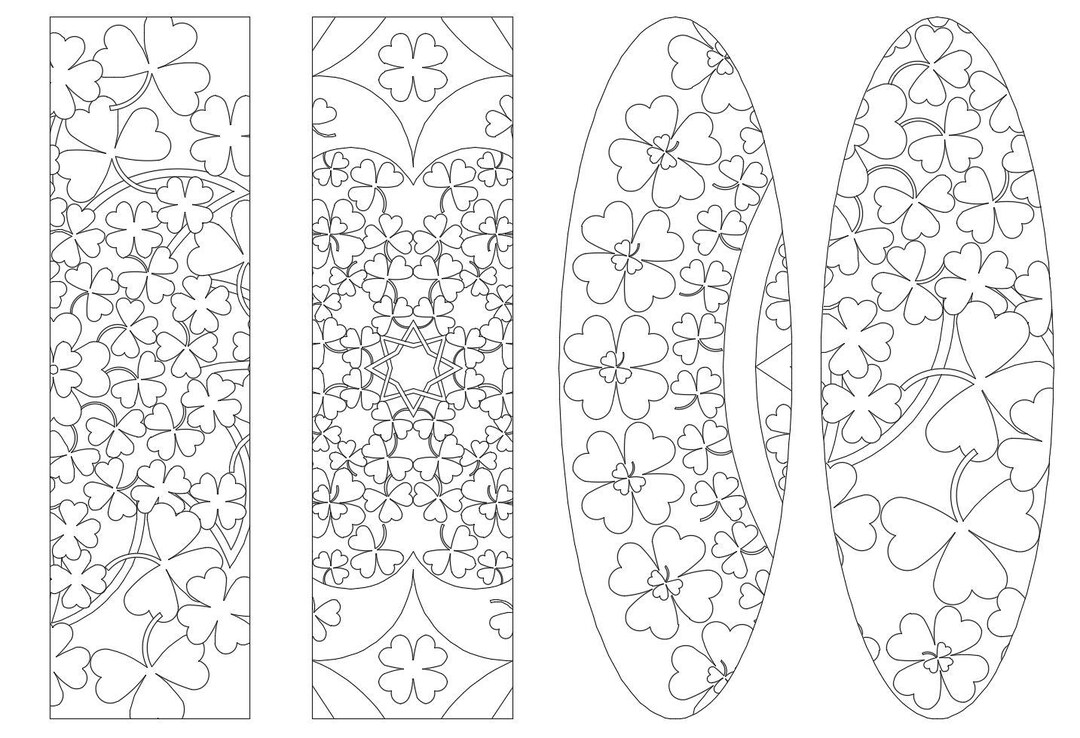 4 Printable St.patrick's Day Coloring Bookmarks - Etsy