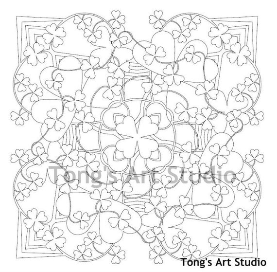 Printable Mandala Coloring-008 St Patrick's Day Coloring | Etsy