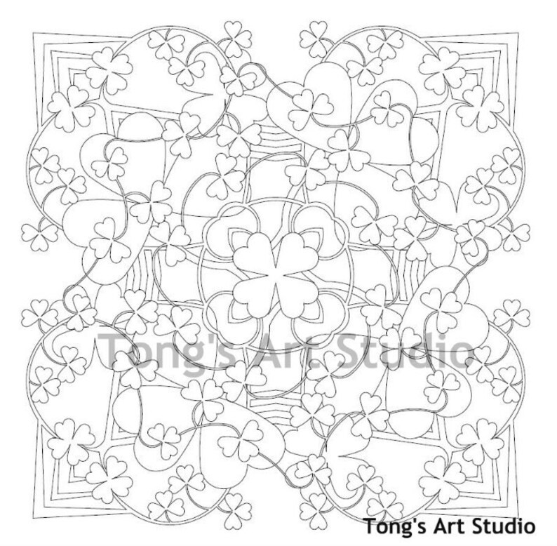 Printable Mandala Coloring-008 St Patrick's Day Coloring - Etsy