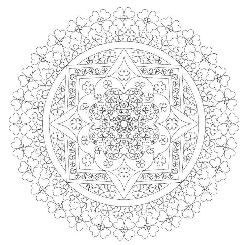 Printable Mandala Coloring-046-2, St Patrick's Day Coloring Pages ...