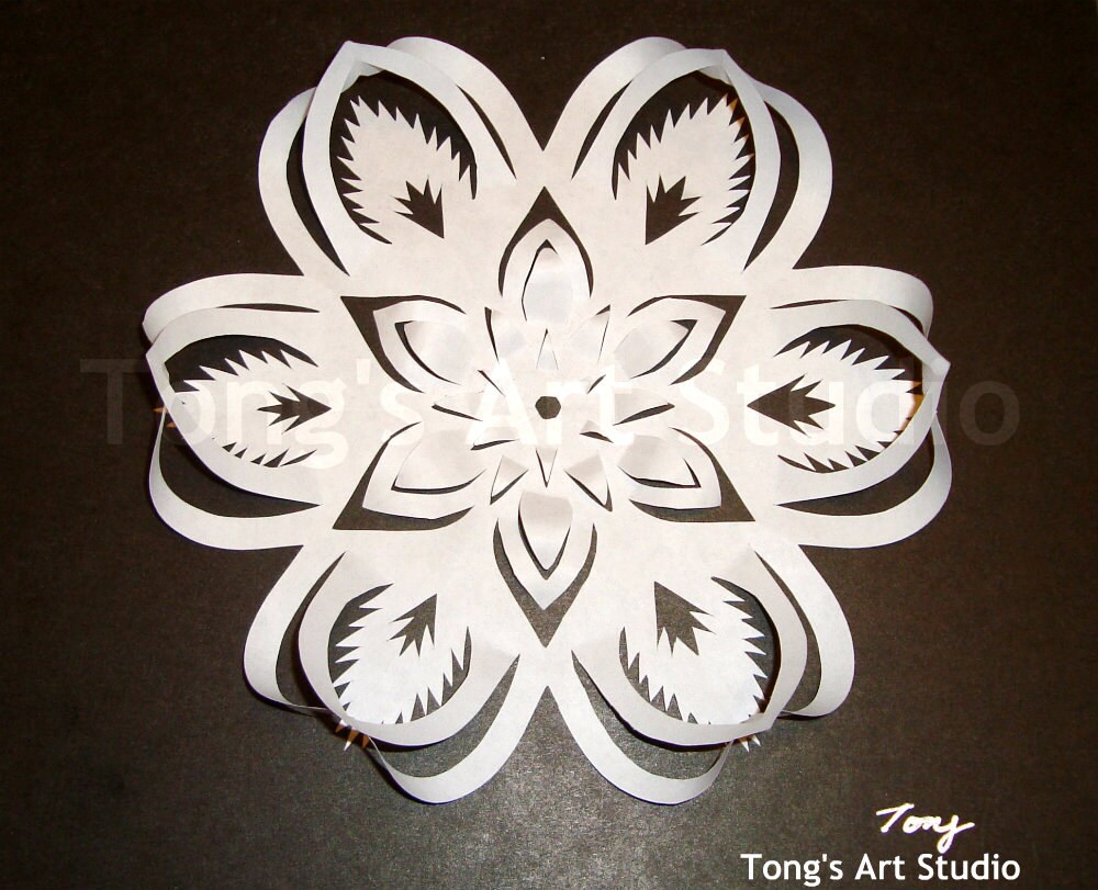 3D Snowflake Cutting Patterns 2 Different Sized Patterns PDF 3d ...