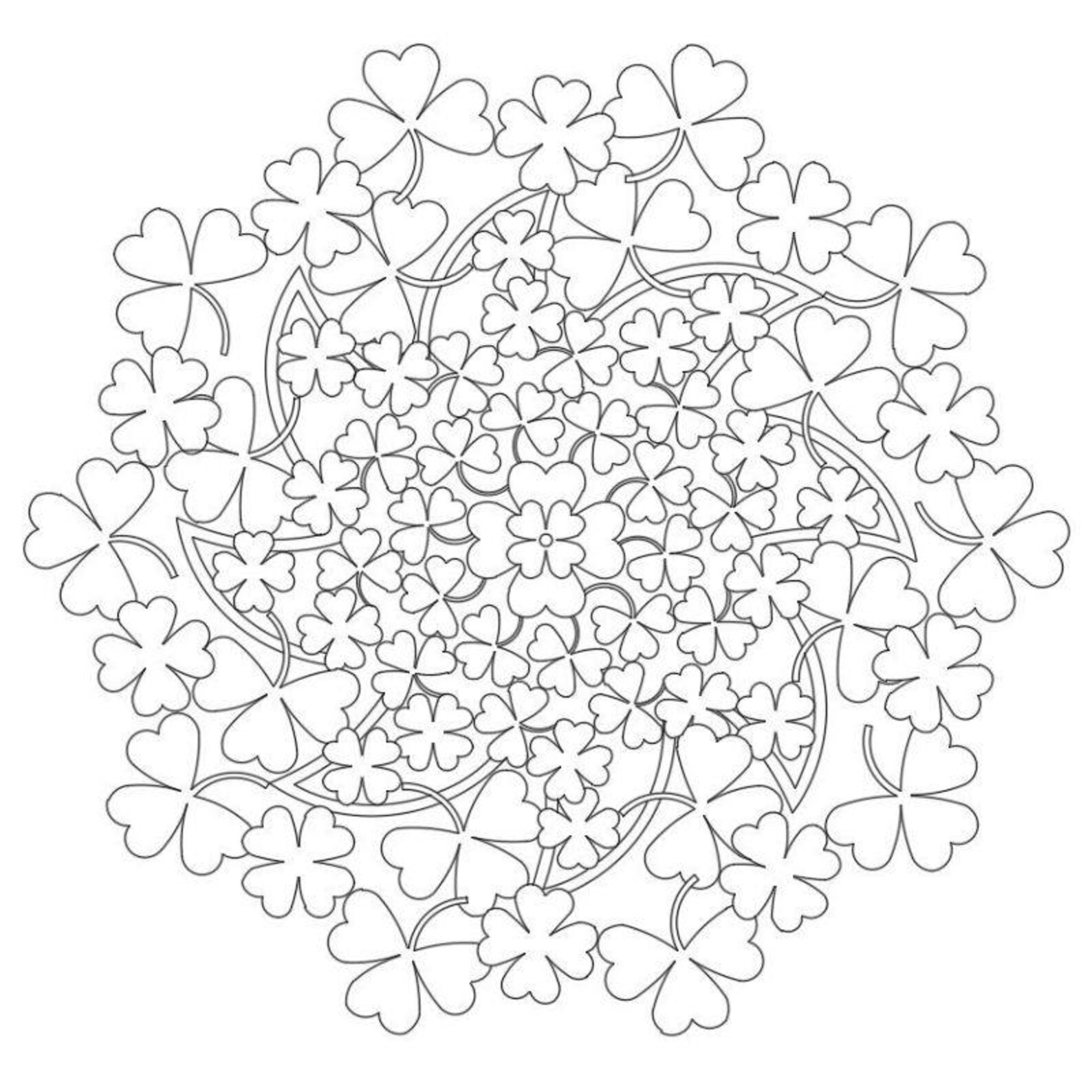 Printable Mandala Coloring-046, St Patrick's Day Coloring Pages,instant ...