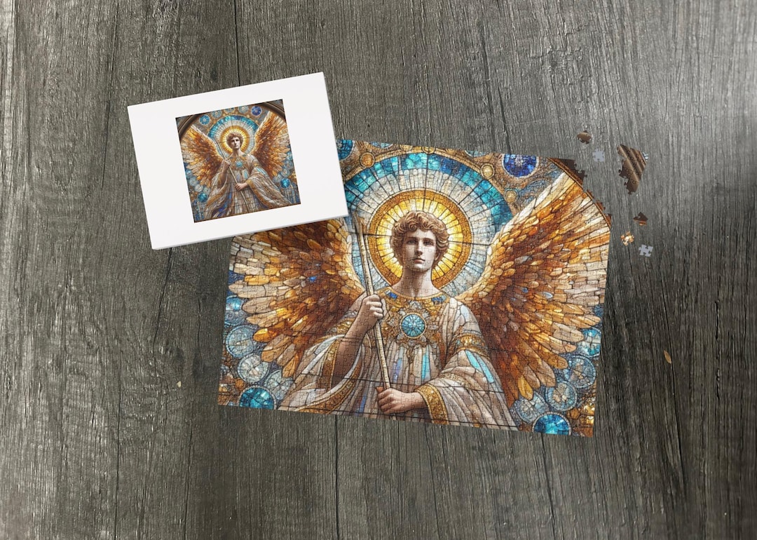 Stained Glass Angel Puzzle, Beautiful Art Jigsaw, Spiritual Gift for ...