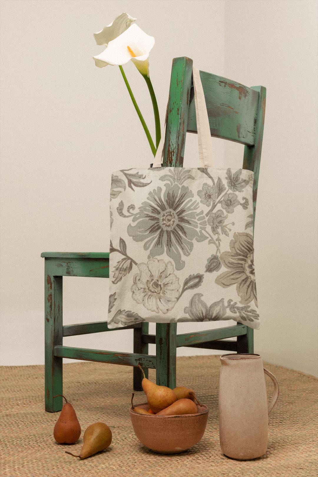 Vintage Floral Pattern Tote Bag - Etsy
