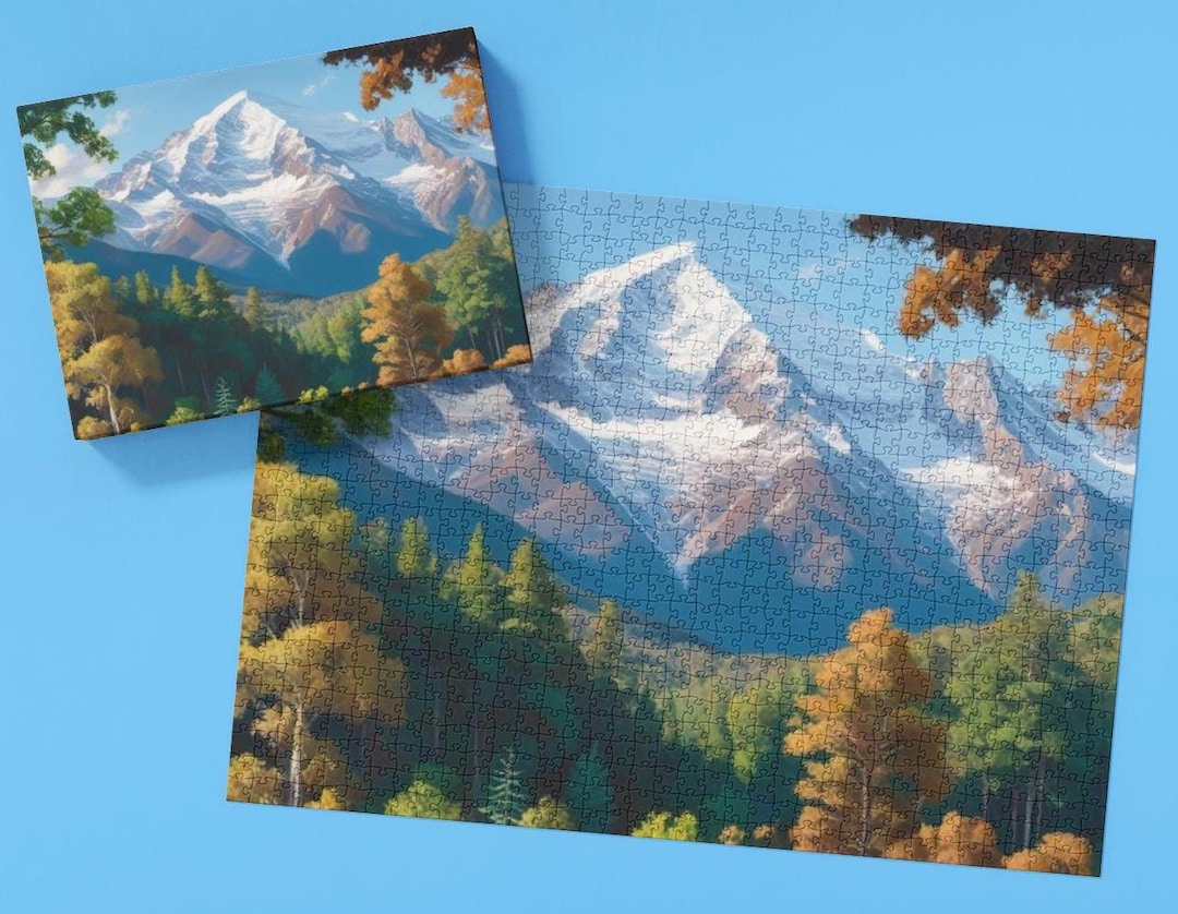 Mountain Scenery Puzzle | Snow Capped Winter Landscape Puzzle | Forest ...