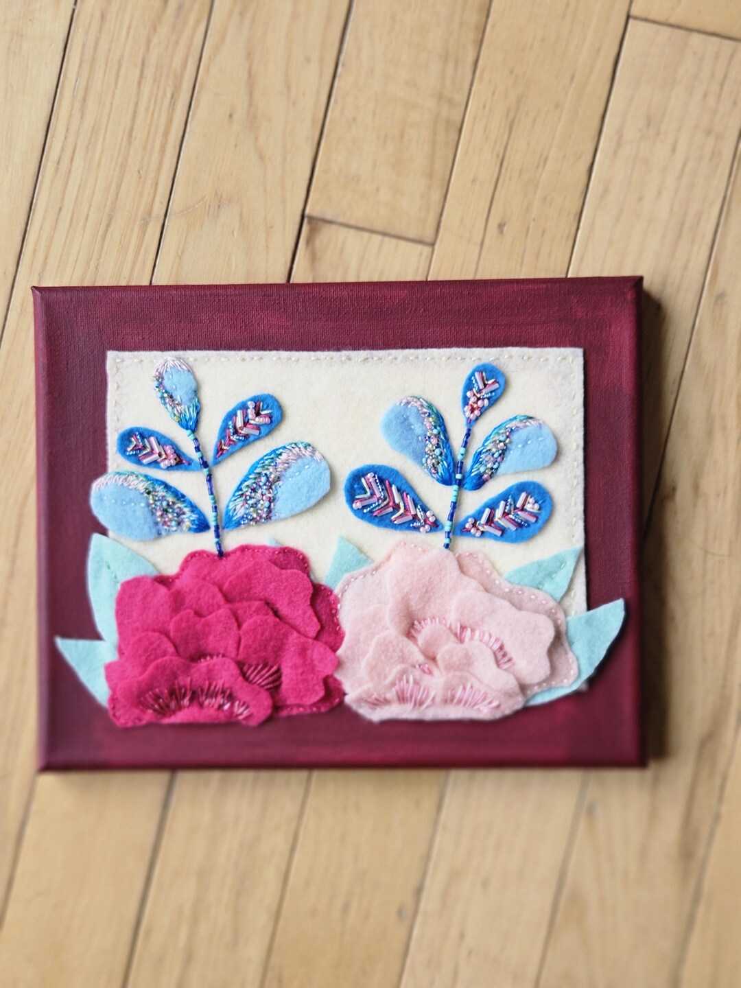 Folksy Flower Felt Collage - Etsy