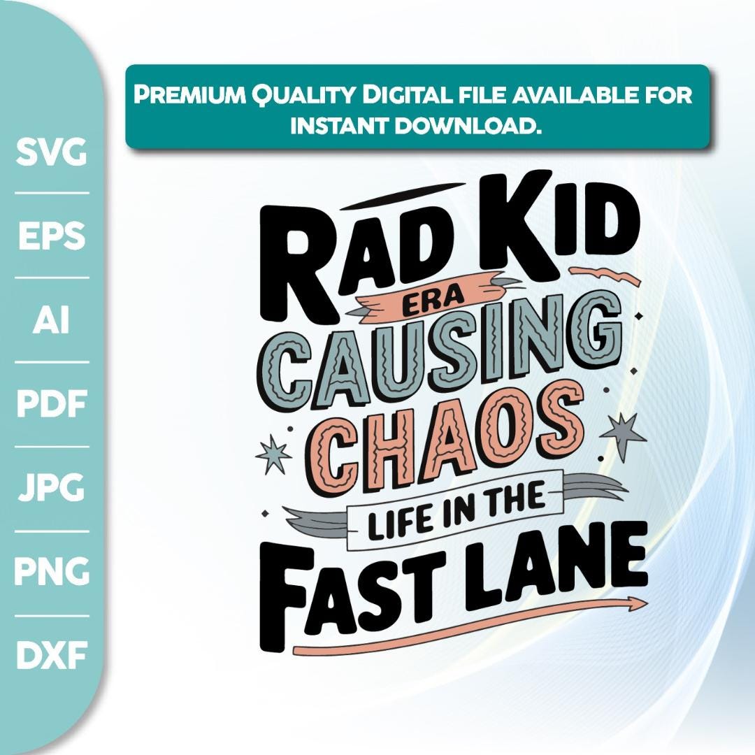 Rad Kid Era Png, Trendy Kid Shirt Png, Cool Kid Png, Causing Chaos Png ...
