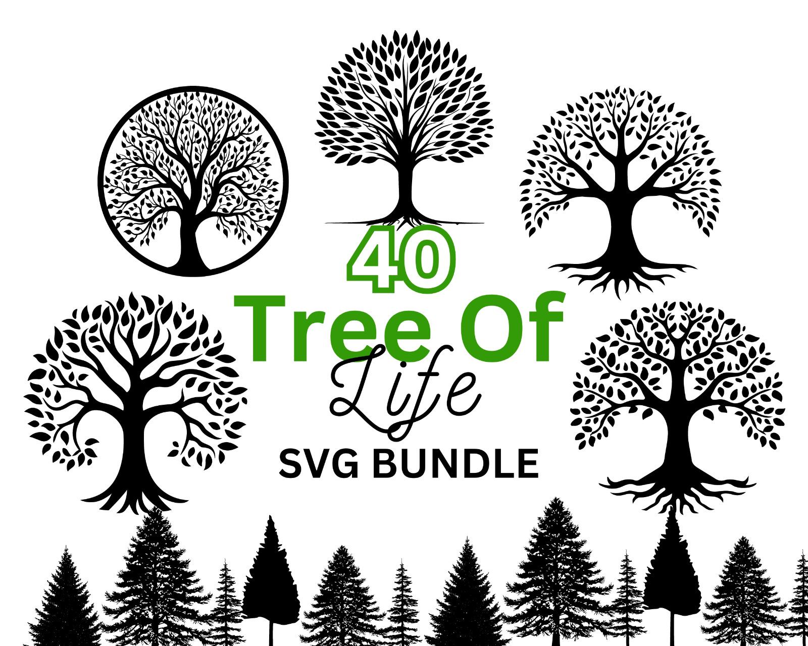 40 Tree Svg Bundle, Tree of Life Svg Bundle, Family Tree Svg,tree Roots ...