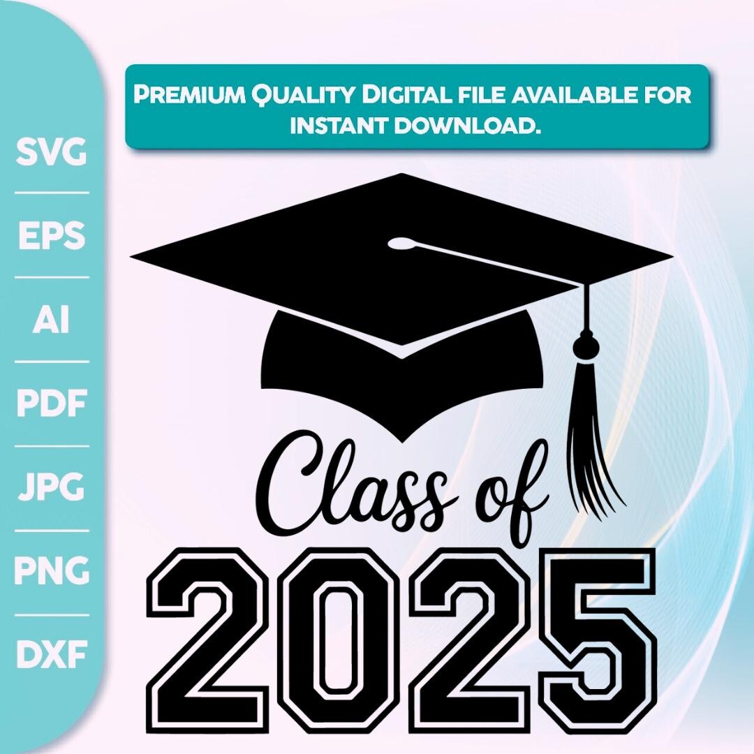 Educational Clipart: Words "class of 2025" in Varsity / Collegiate and ...