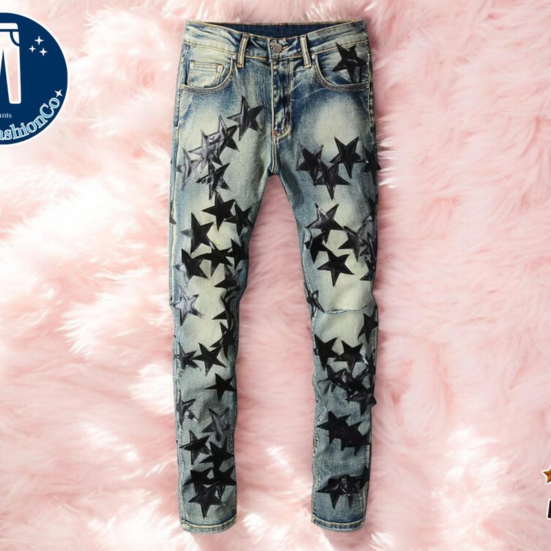 Jeans With Stars Men - Etsy