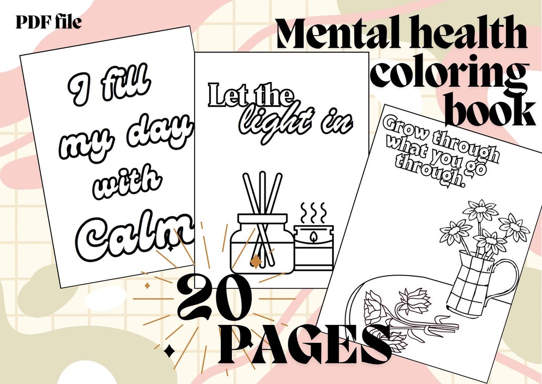 Mental Health Coloring Book Kids and Adult Coloring Book Simple ...