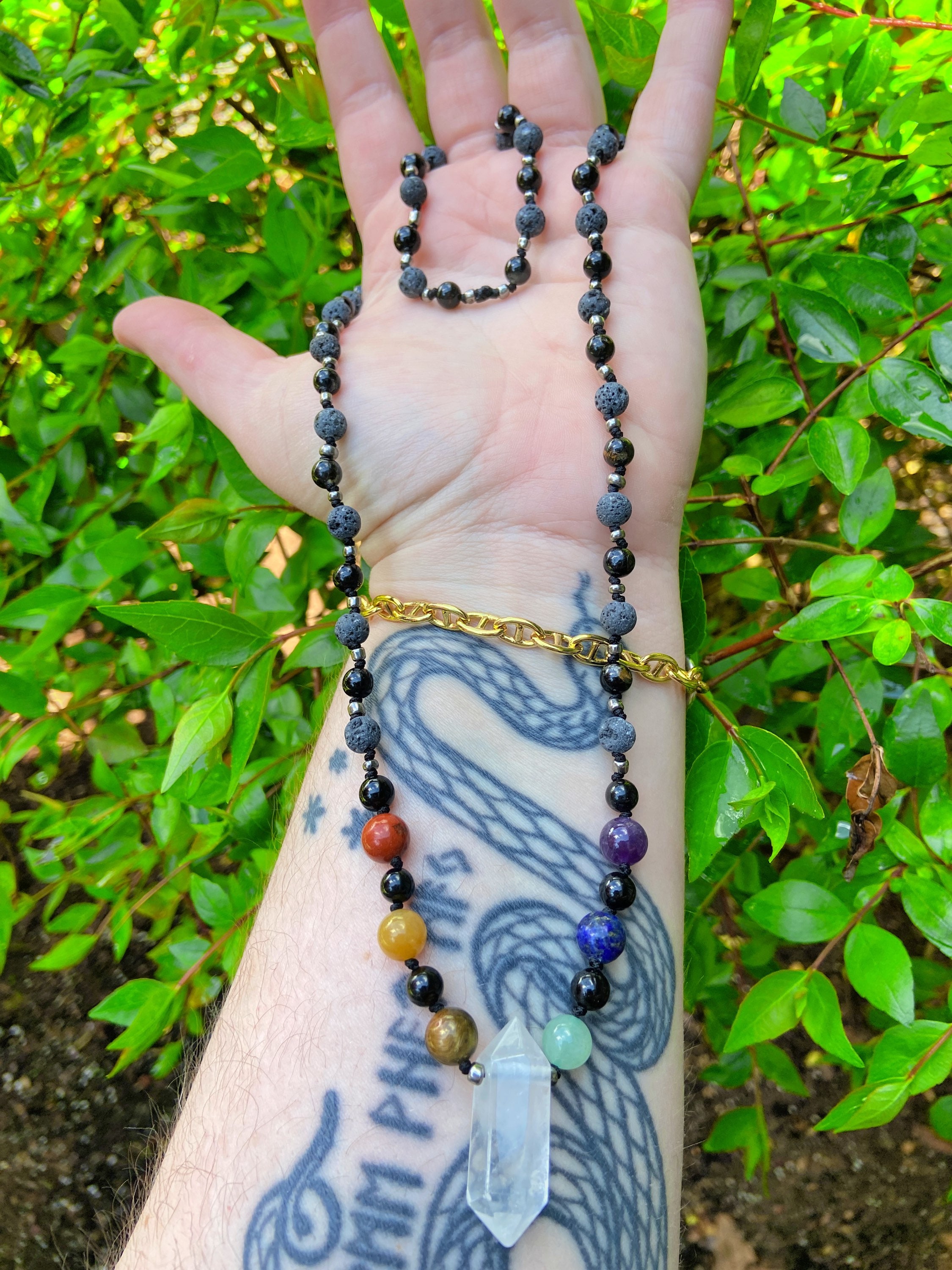 Crystal Rainbow Beaded Necklace Hand Knotted Jewelry on | Etsy