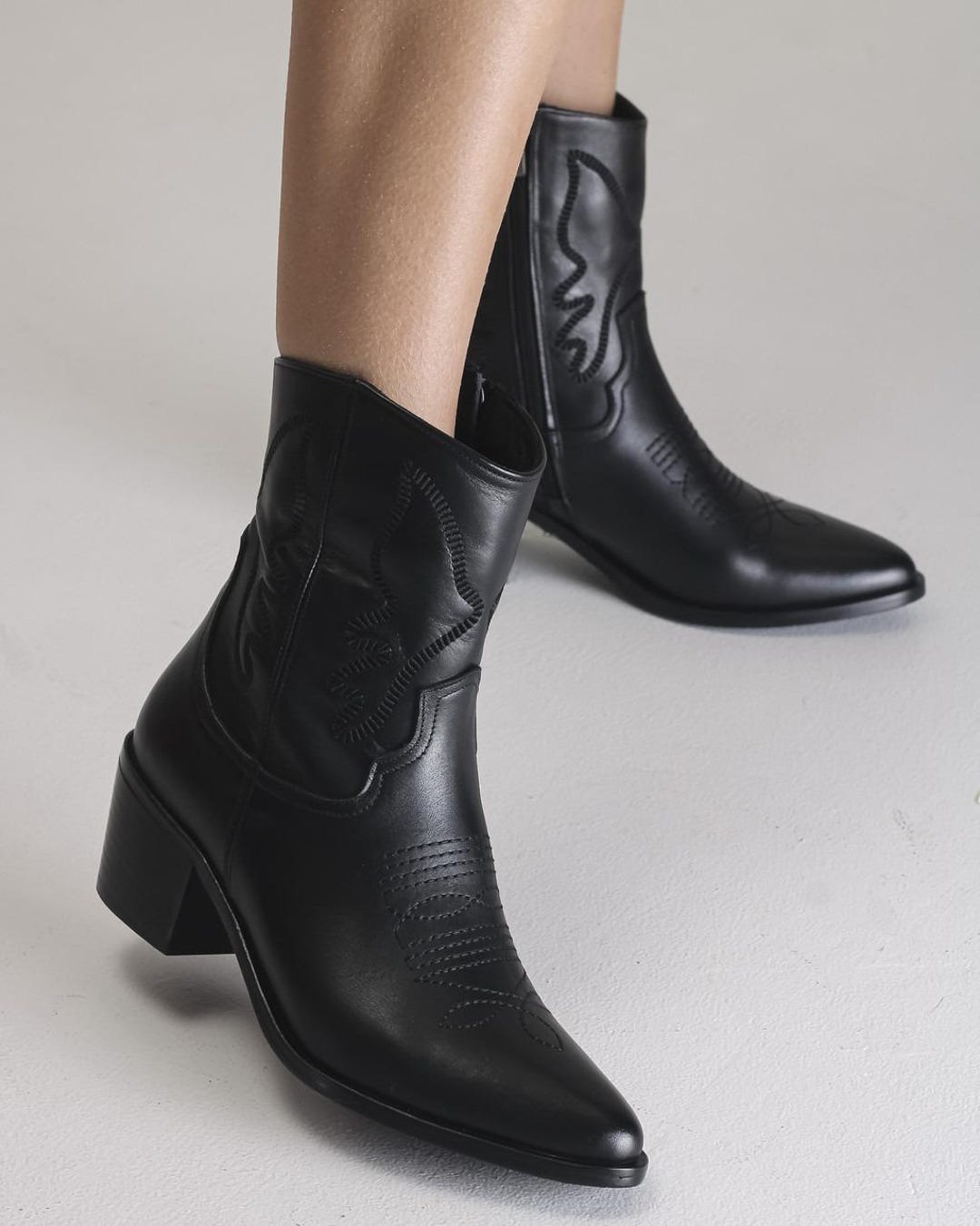 Women's Cowboy Block Heel Boots Krula - Western Style Ankle Boots - Etsy