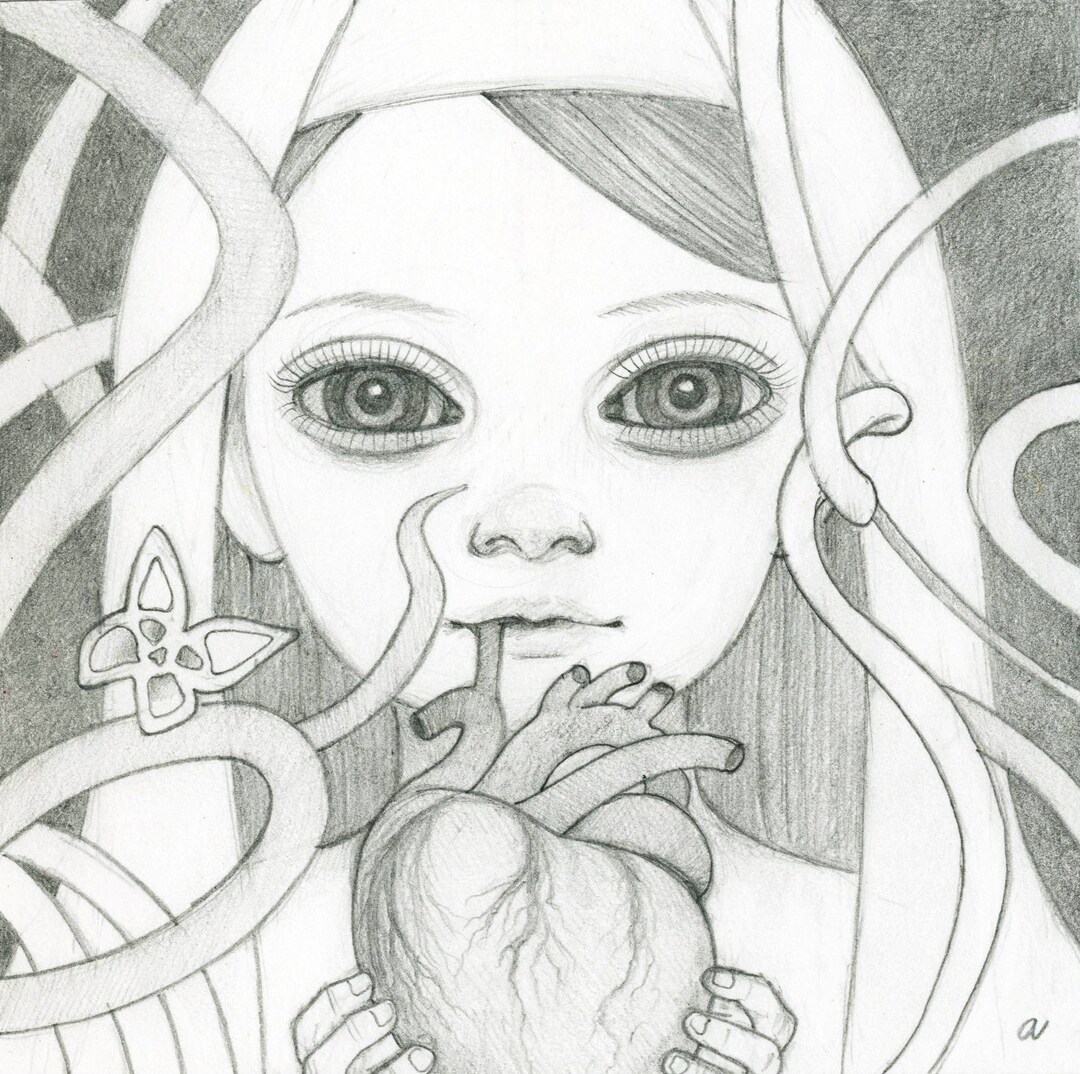 Cannibal Original Graphite Drawing by Ana Bagayan - Etsy