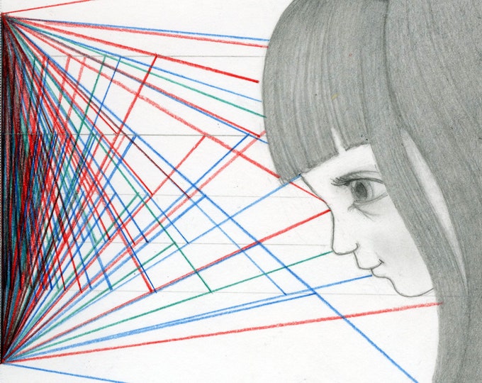 RGB - Original Graphite and Colored Pencil Drawing by Ana Bagayan - Etsy