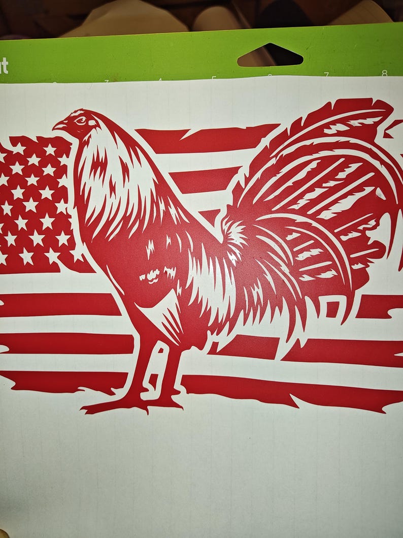 Gamefowl on American Flag Sticker Vynal Decal #3 for Cars or Trucks - Etsy