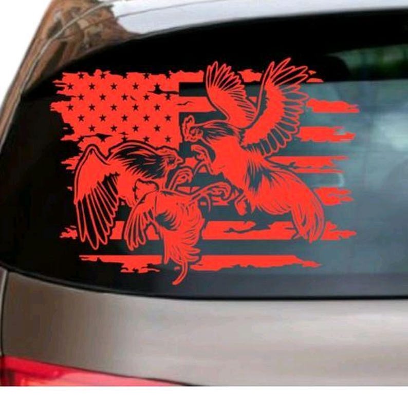 Gamefowl Fighting Decal: American Flag, 651 Vinyl Car/truck Sticker - Etsy