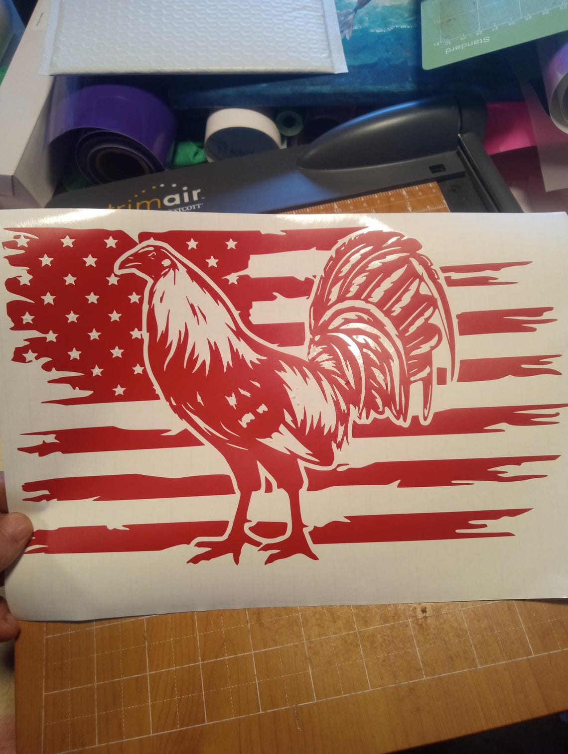 Gamefowl on American Flag Decal for Cars or Trucks - Etsy