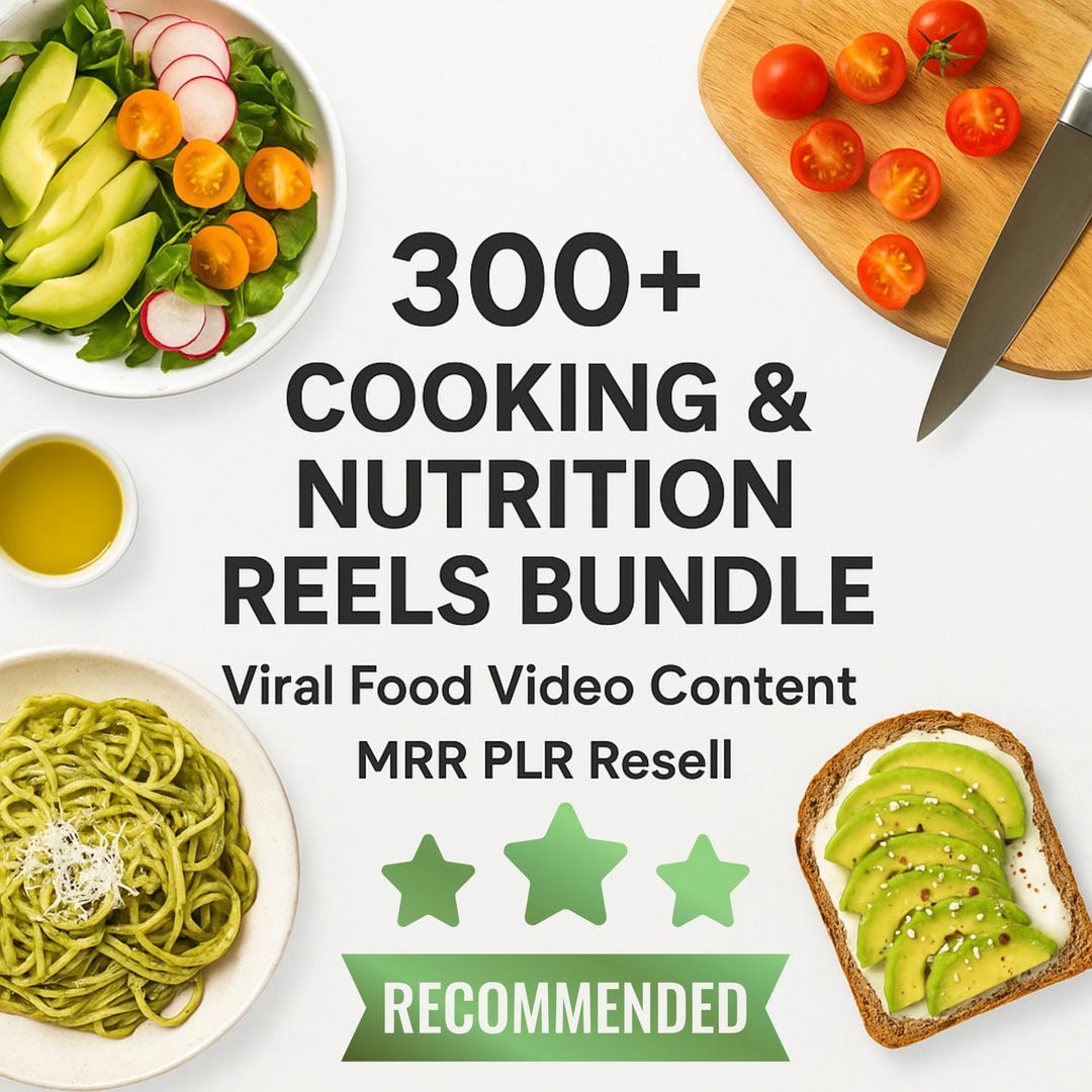 300+ Cooking & Nutrition Reels Bundle | Viral Food Video Content | MRR ...