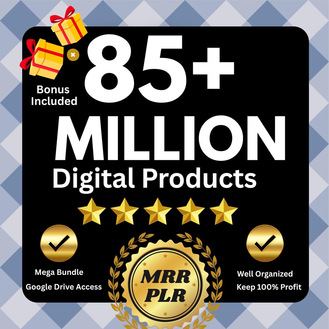 85+ Million Digital Products Mega Bundle | PLR & MRR Resell Rights - Etsy