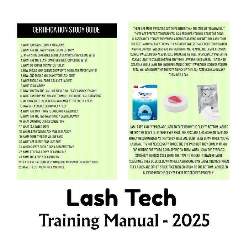 Lash Training Manual 2025 | Editable Canva Template | Planner ...