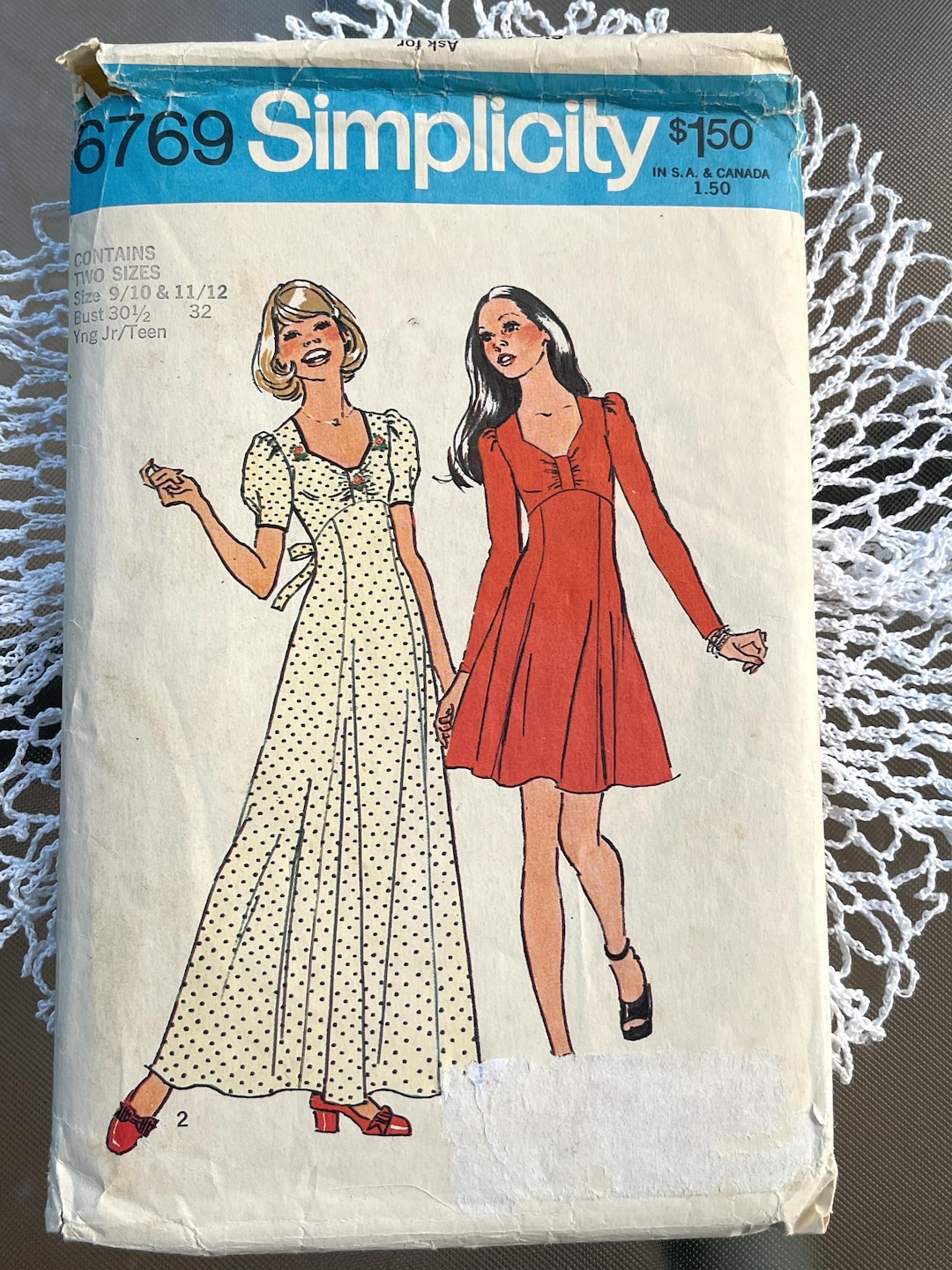 Vintage Simplicity Pattern - 6769 Dress, and Maxi Dress - Young Jr ...