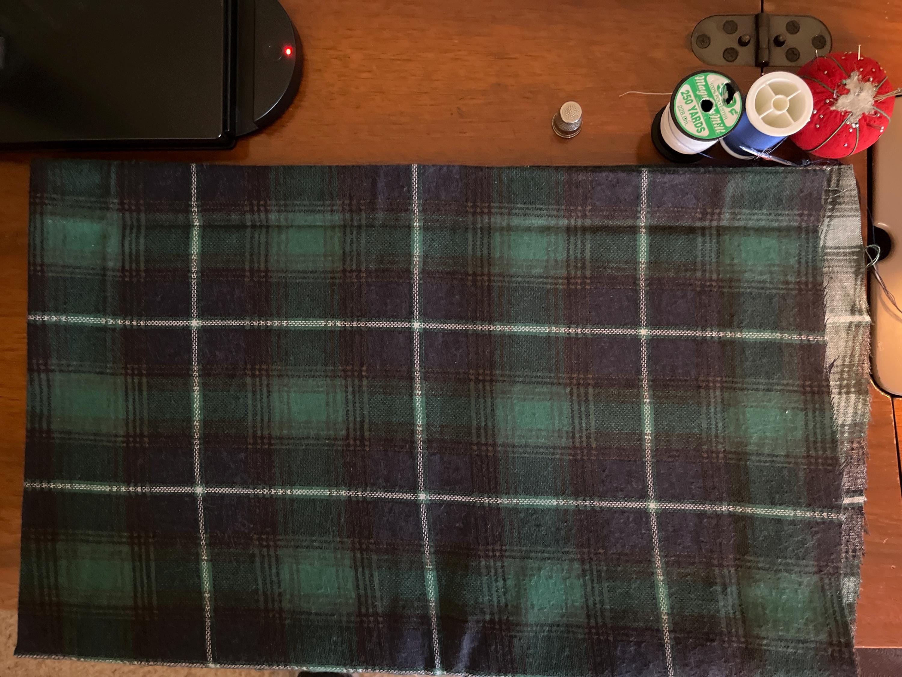 Vintage Green Window Pane Plaid Flannel - Approx. 1 Yard and 46” Wide ...