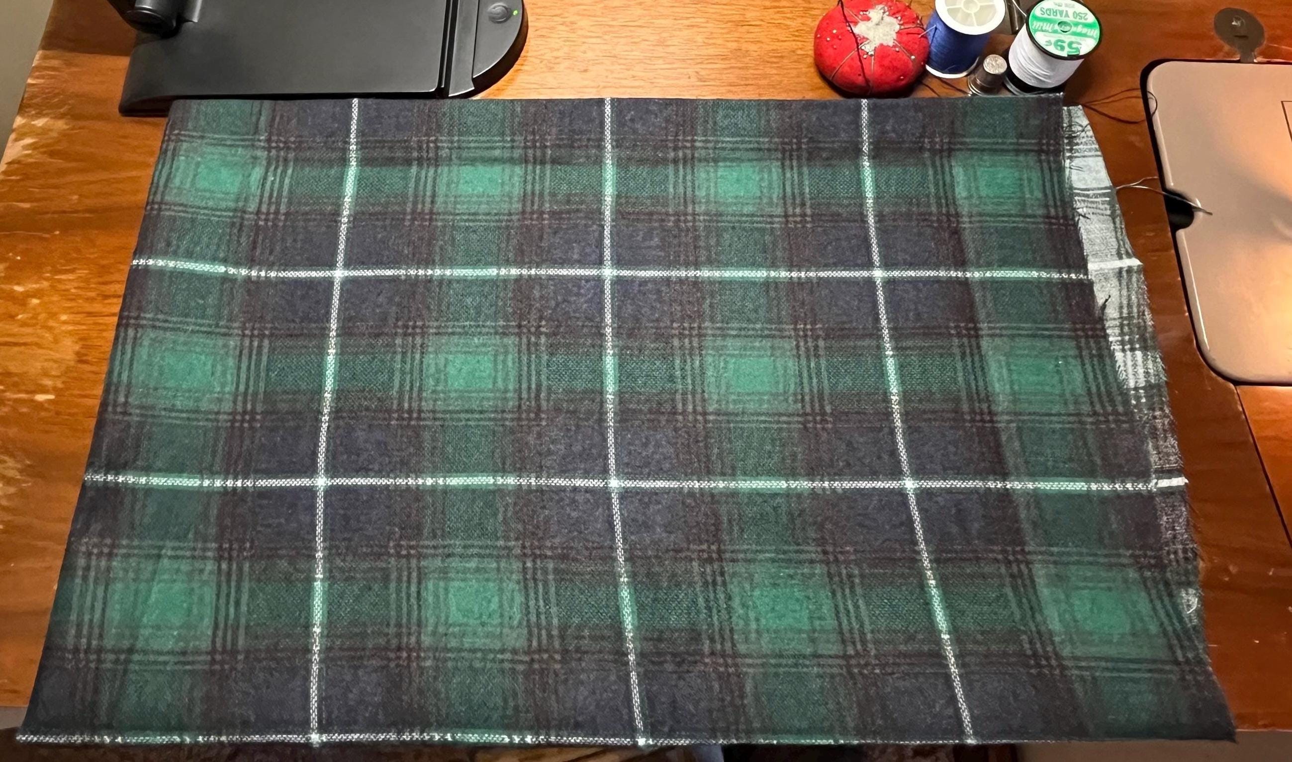 Vintage Green Window Pane Plaid Flannel - Approx. 1 Yard and 46” Wide ...