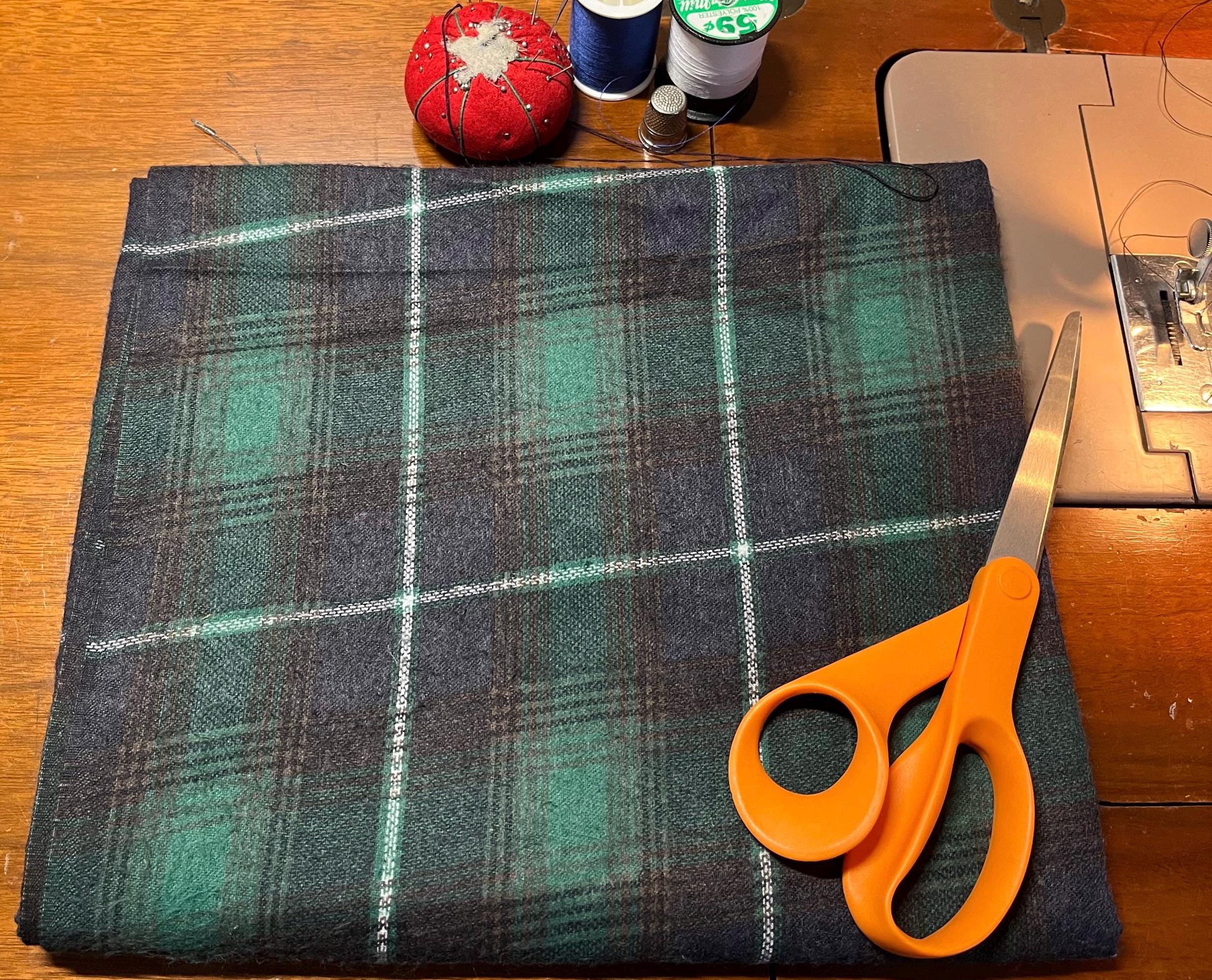 Vintage Green Window Pane Plaid Flannel - Approx. 1 Yard and 46” Wide ...