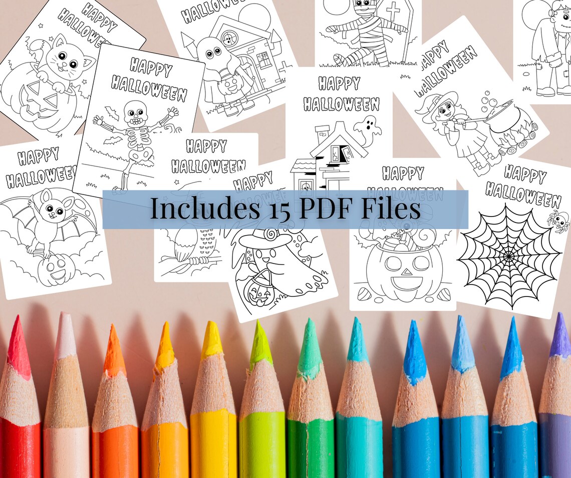 15 Halloween Coloring Pages, Coloring Sheets for Kids, Halloween ...